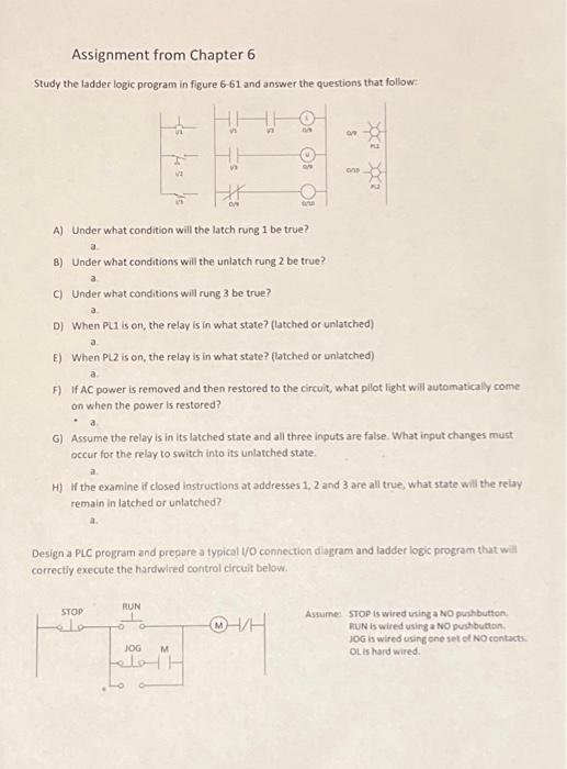 Solved Study the ladder logic program in figure 6−61 and | Chegg.com