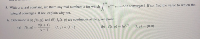 Solved 5. With w a real constant, are there any real numbers | Chegg.com