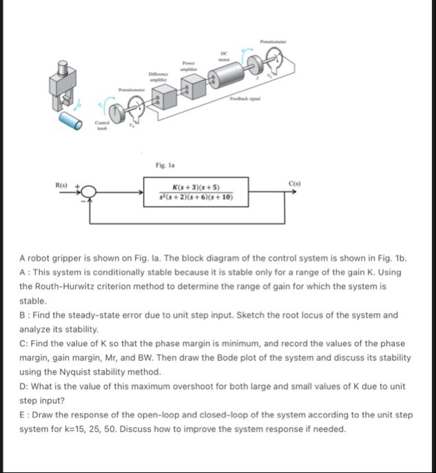 Solved A robot gripper is shown on Fig. la. ﻿The block | Chegg.com