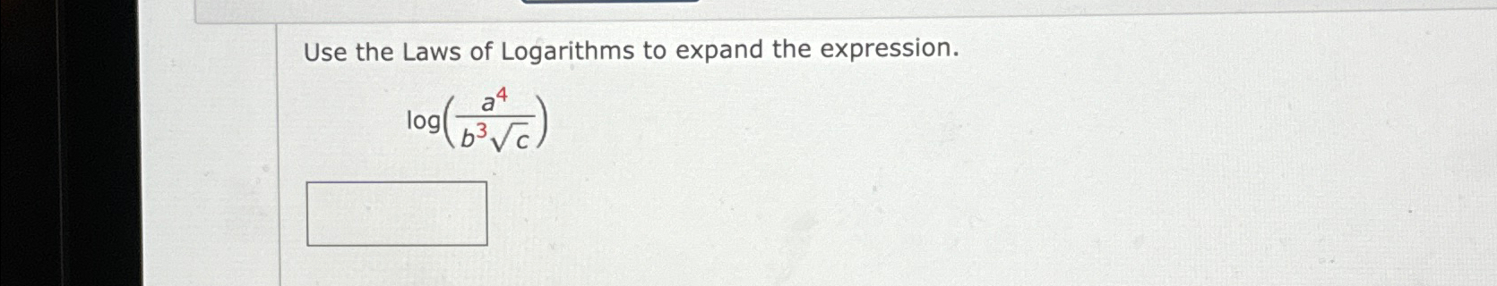 Solved Use the Laws of Logarithms to expand the | Chegg.com