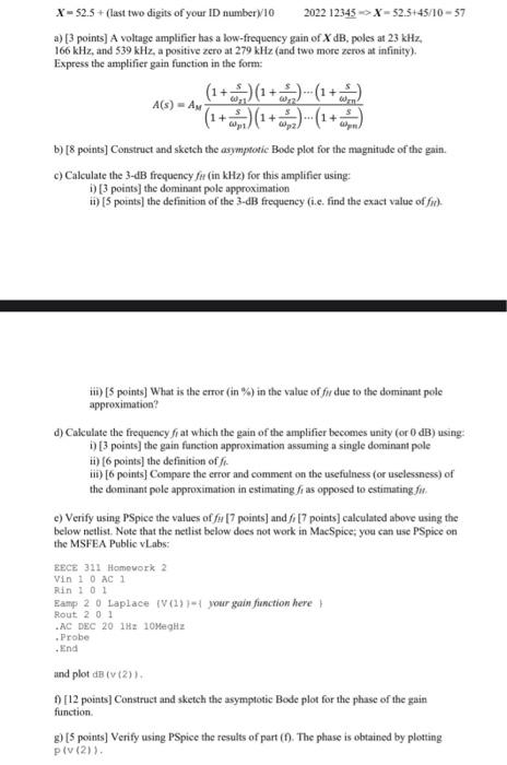 Solved X=52.5+ (last two digits of your ID number) | Chegg.com