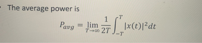 Solved . Determine the average power Pavg for the following | Chegg.com