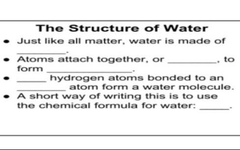 Solved The Structure of Water - Just like all matter, water | Chegg.com