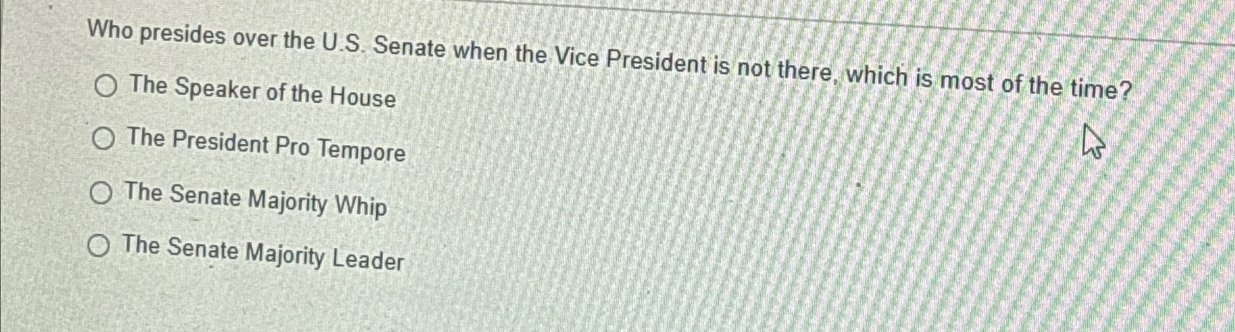 Solved Who presides over the U.S. ﻿Senate when the Vice | Chegg.com
