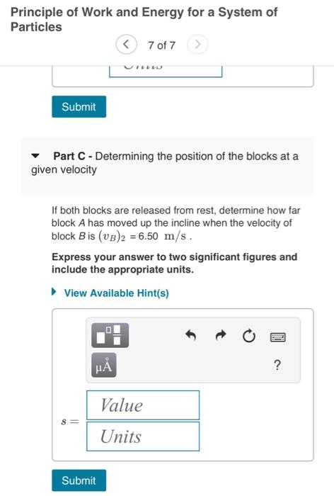 Solved Principle of Work and Energy for a System of | Chegg.com