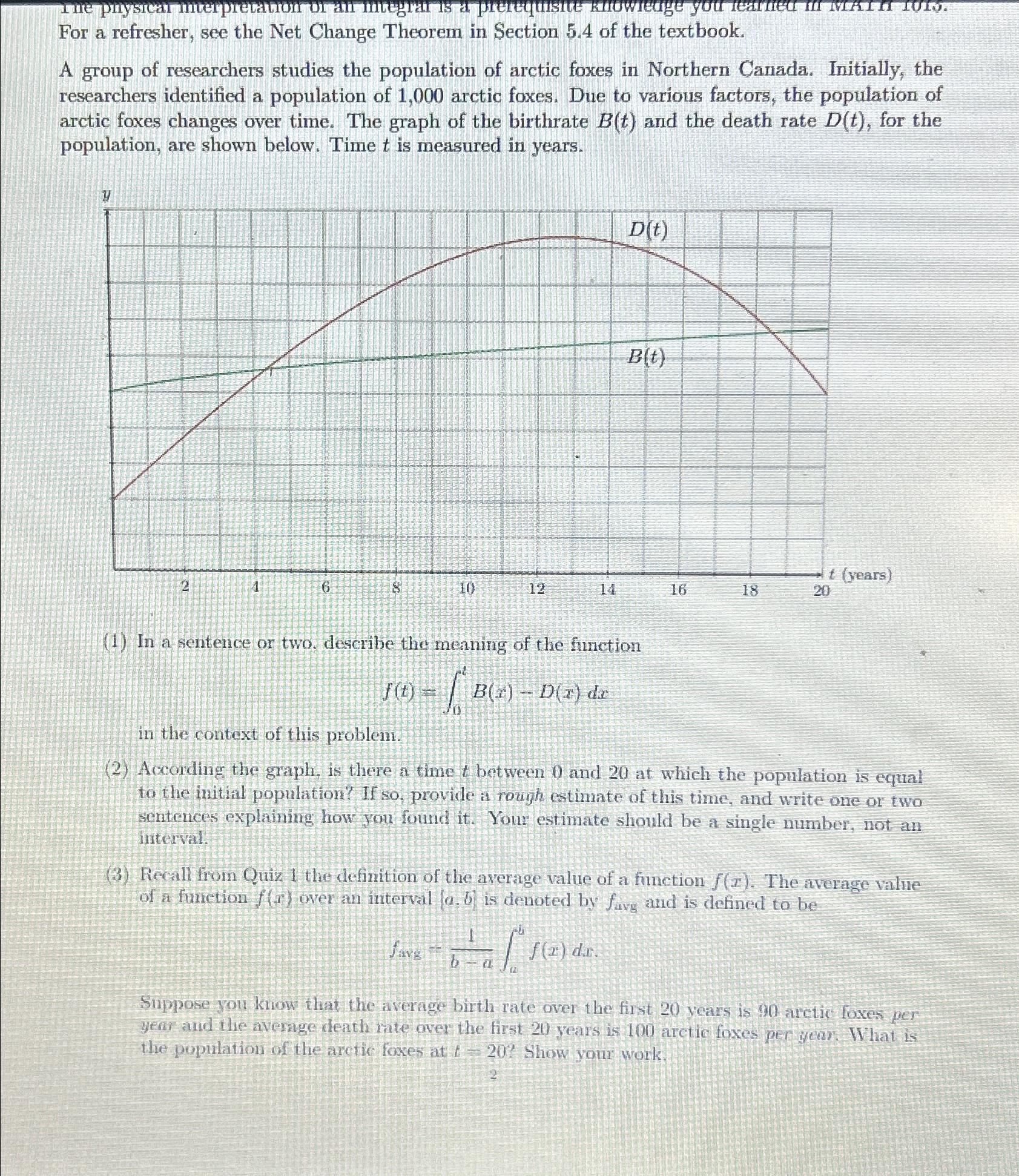 Solved For a refresher, see the Net Change Theorem in | Chegg.com