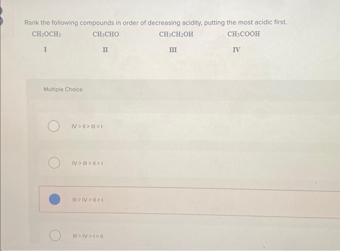 Solved Rank the following compounds in order of decreasing | Chegg.com
