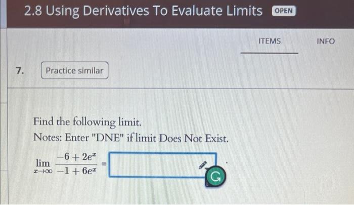 Solved Find the following limit. Notes: Enter "DNE" if limit | Chegg.com
