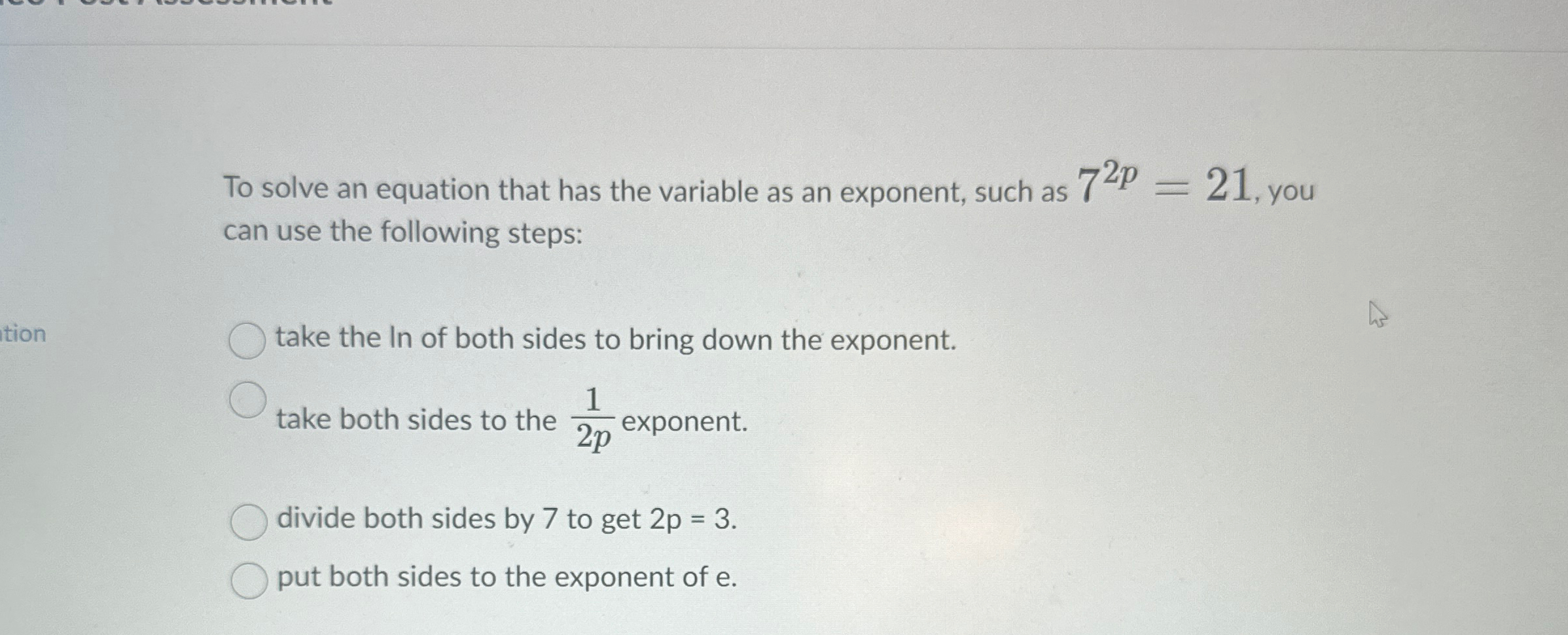 Solved To solve an equation that has the variable as an | Chegg.com