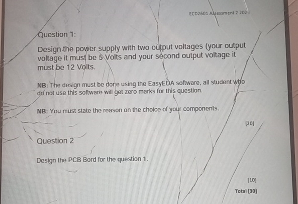 ECD2601 ﻿Assessment 2 2024Question 1:Design the power | Chegg.com
