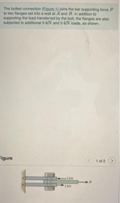 Solved The bolted connection (Figure 1) joins the bar | Chegg.com