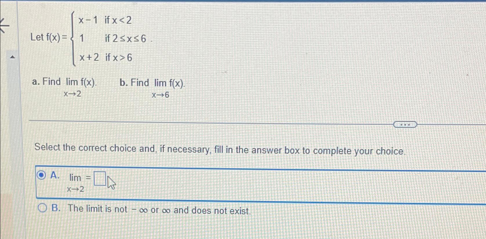 Solved Let f(x)={x-1 if x 6a. ﻿Find | Chegg.com