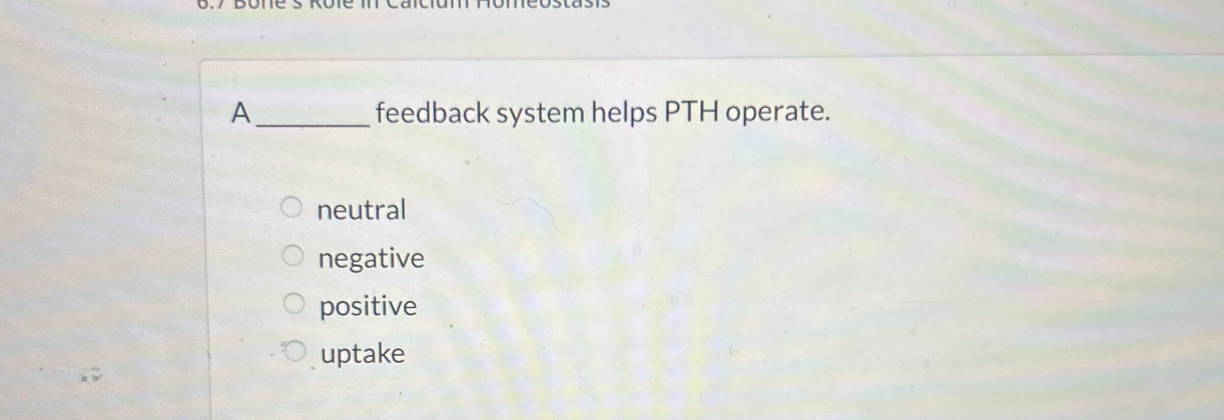 Solved A q, ﻿feedback system helps PTH | Chegg.com