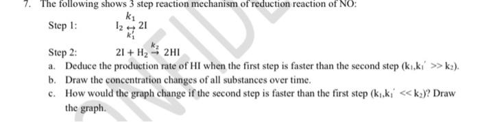 The following shows 3 step reaction mechanism of | Chegg.com