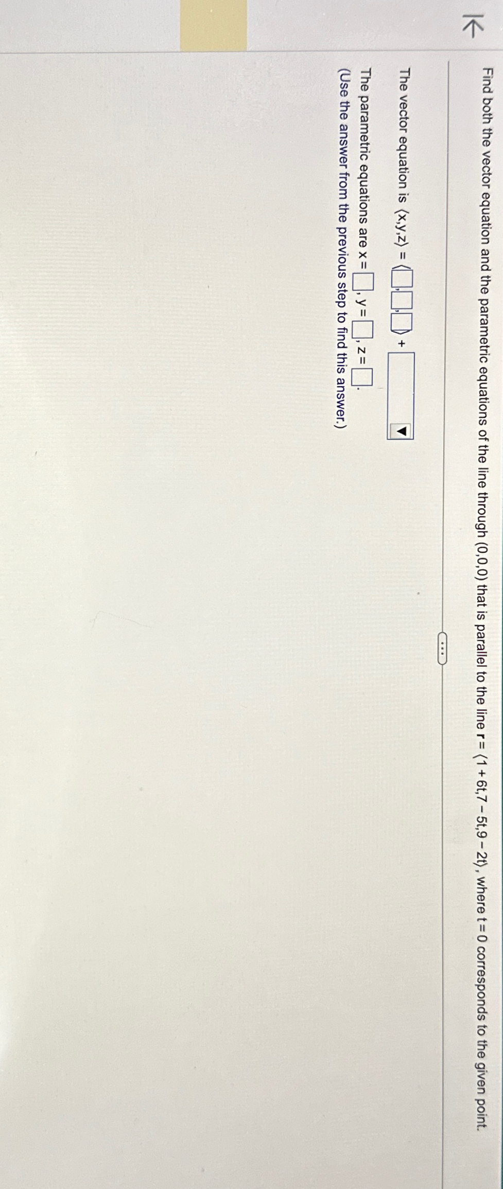 Solved Find both the vector equation and the parametric | Chegg.com