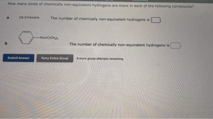 Solved How many kinds of chemically non-equivalent hydrogens | Chegg.com