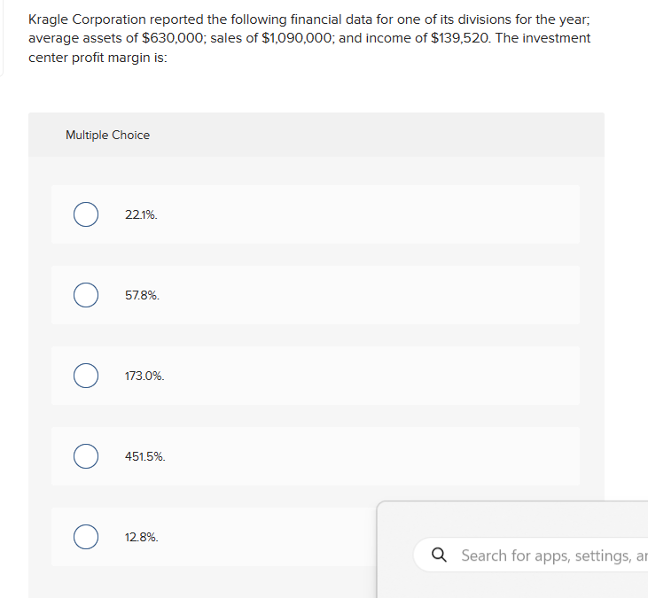 Kragle Corporation reported the following financial | Chegg.com