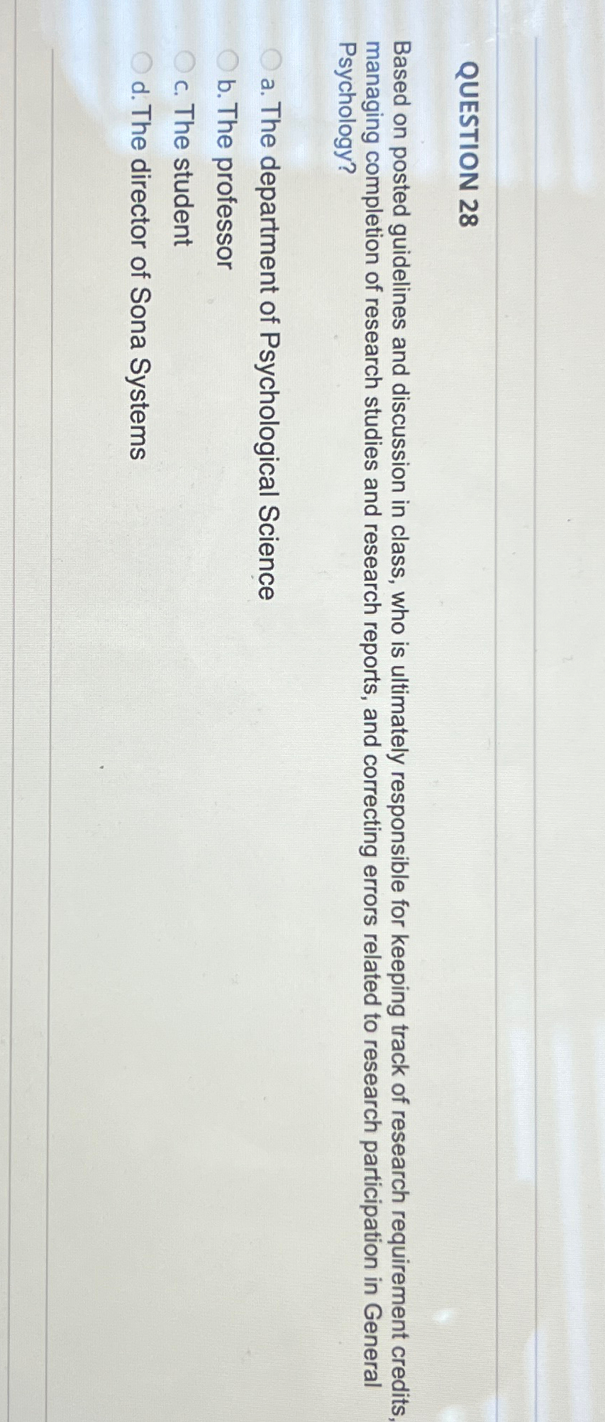 Solved QUESTION 28Based on posted guidelines and discussion | Chegg.com
