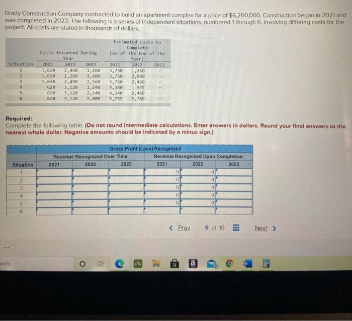 Solved Brady Construction Company contracted to build an | Chegg.com