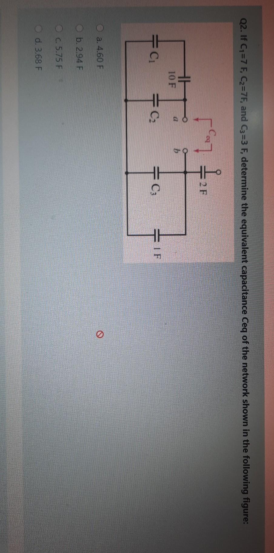 Solved Q2. If Cy=7 F, C2=7F, and C3=3 F, determine the | Chegg.com