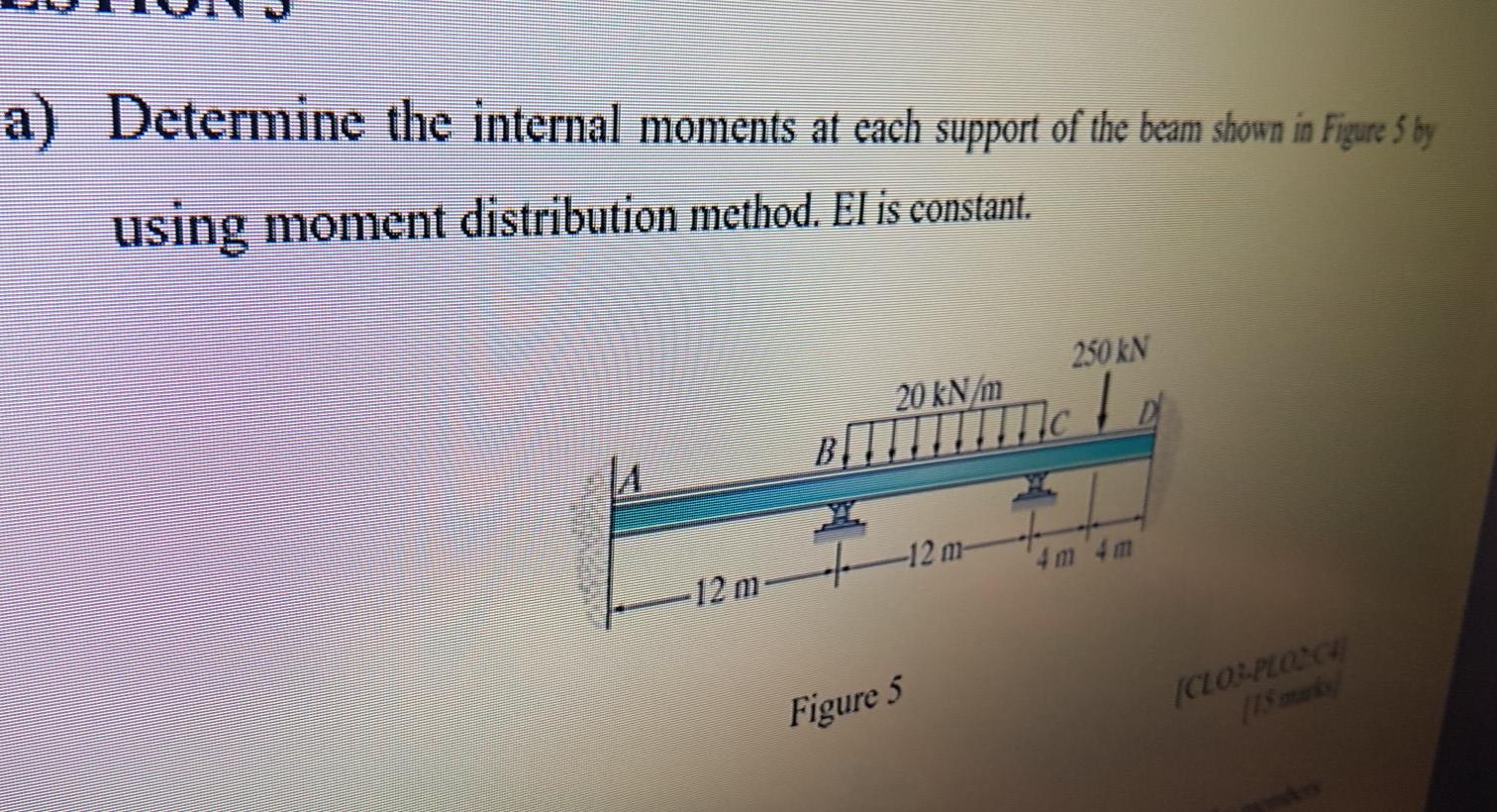 Solved a) Determine the internal moments at each support of | Chegg.com