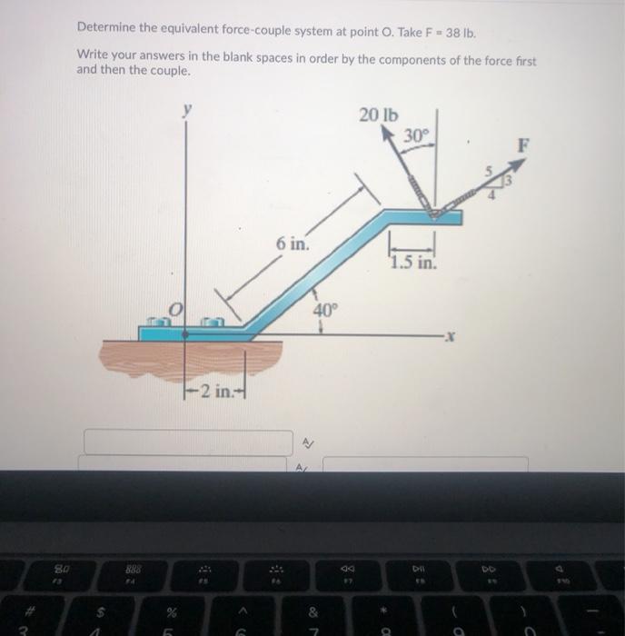 Solved Determine the equivalent force-couple system at point | Chegg.com
