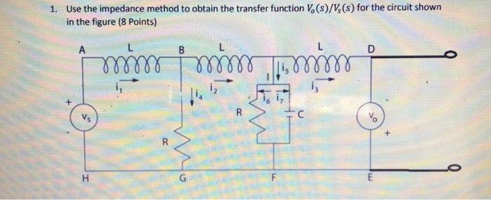 Solved 1. Use the impedance method to obtain the transfer | Chegg.com