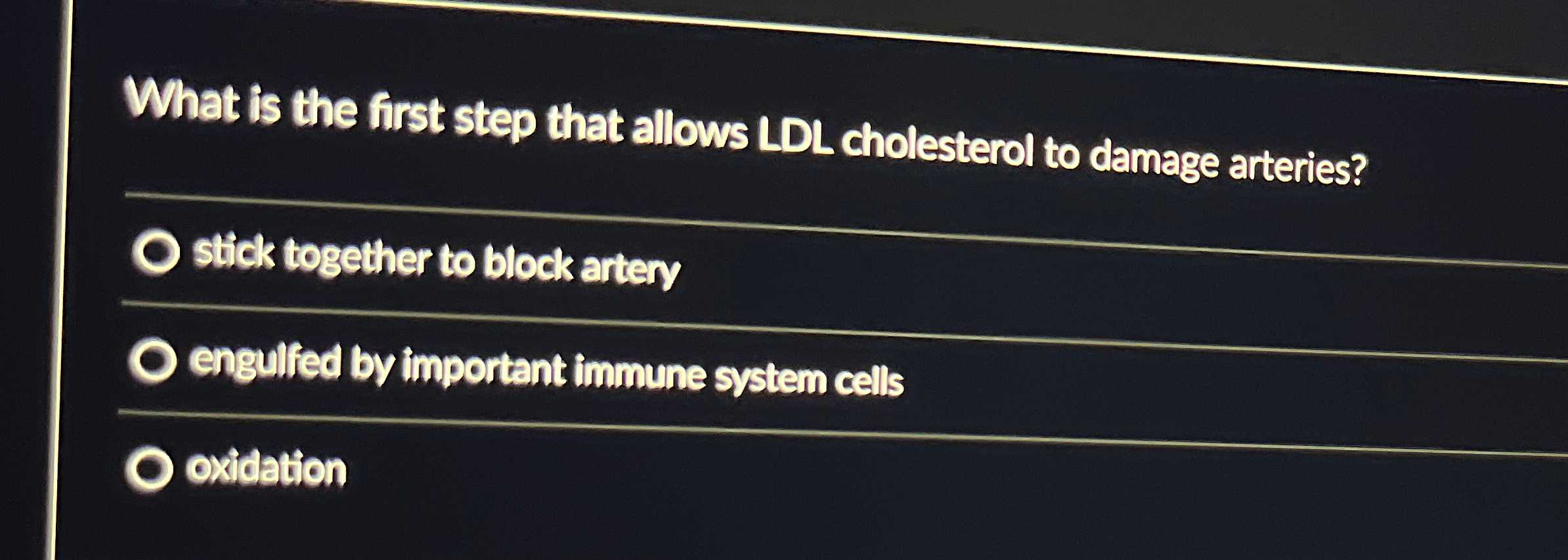 Solved What is the first step that allows LDL cholesterol to | Chegg.com