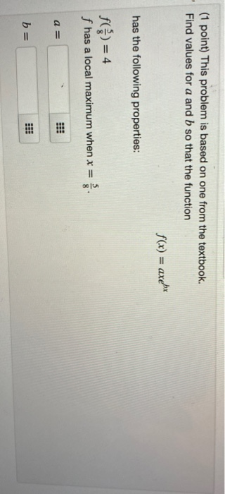 Solved (1 point) This problem is based on one from the | Chegg.com