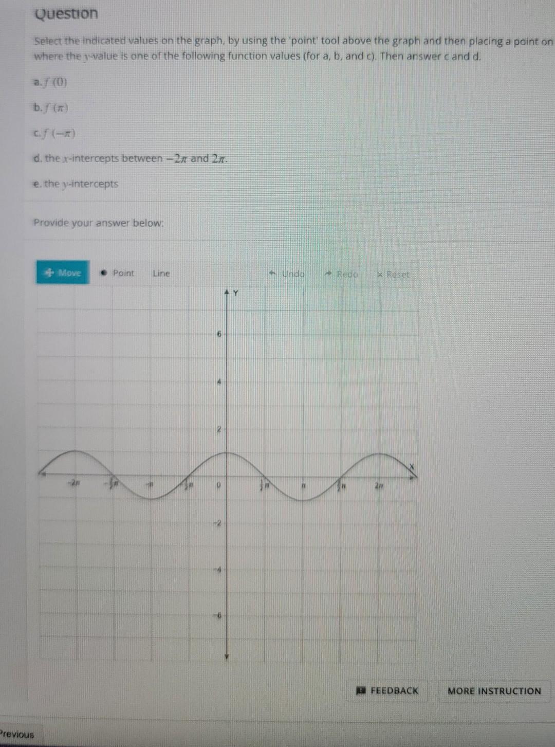 Solved Question Select The Indicated Values On The Graph By 