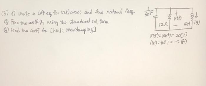 Solved (3) (1) Write a diff eqf for v(t)(t>0) and find | Chegg.com