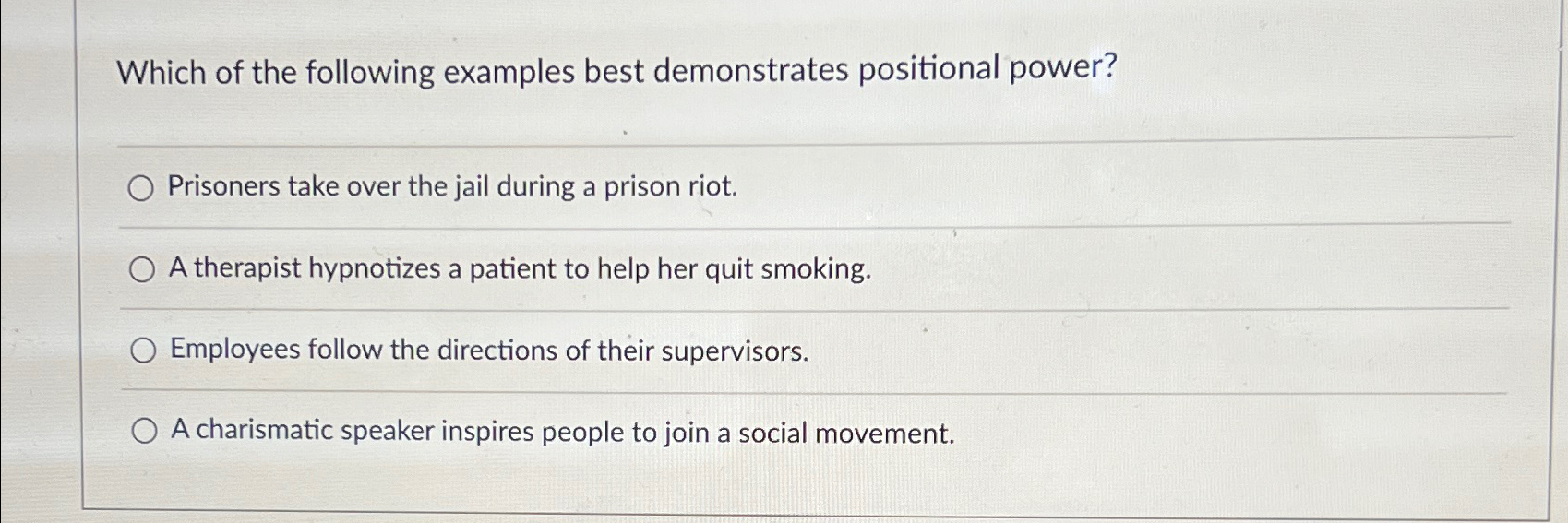 Solved Which of the following examples best demonstrates | Chegg.com