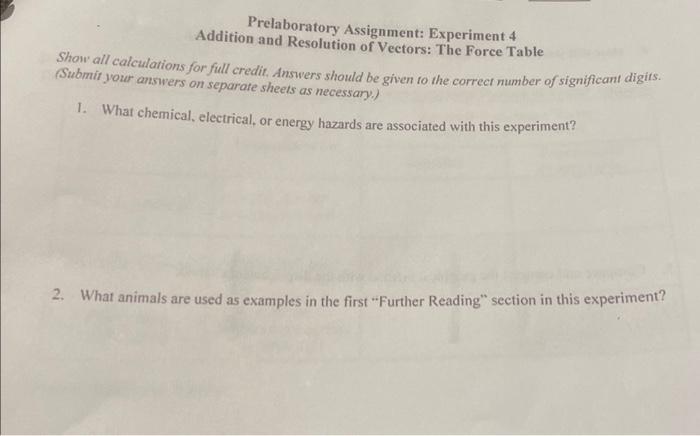 Prelaboratory Assignment Experiment 4 Addition And