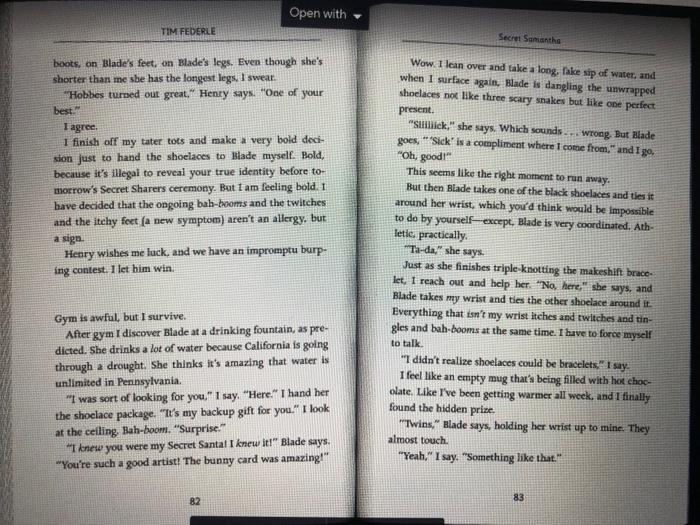 i have to read short story Secret Samantha by Tim | Chegg.com