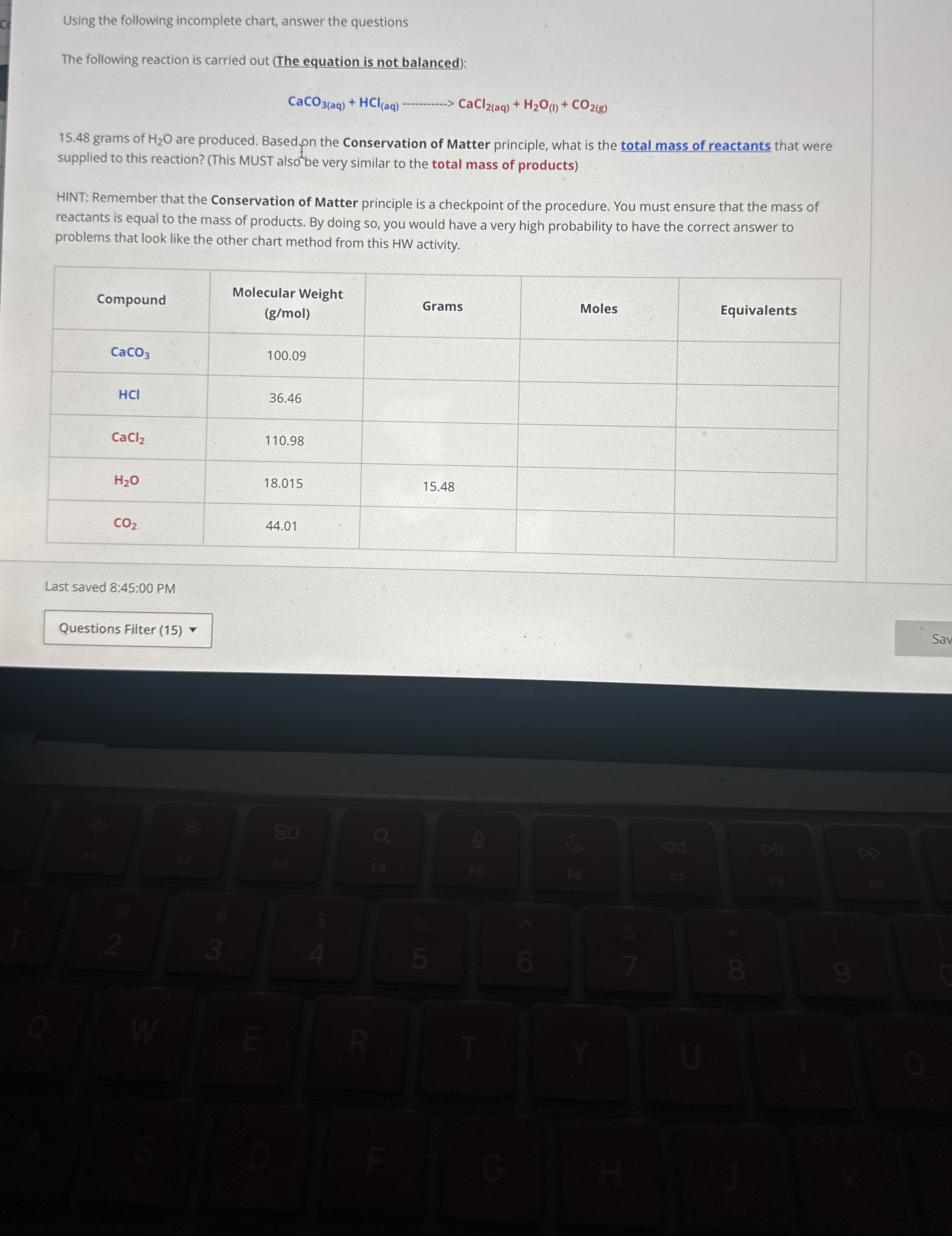 Solved Using the following incomplete chart, answer the | Chegg.com