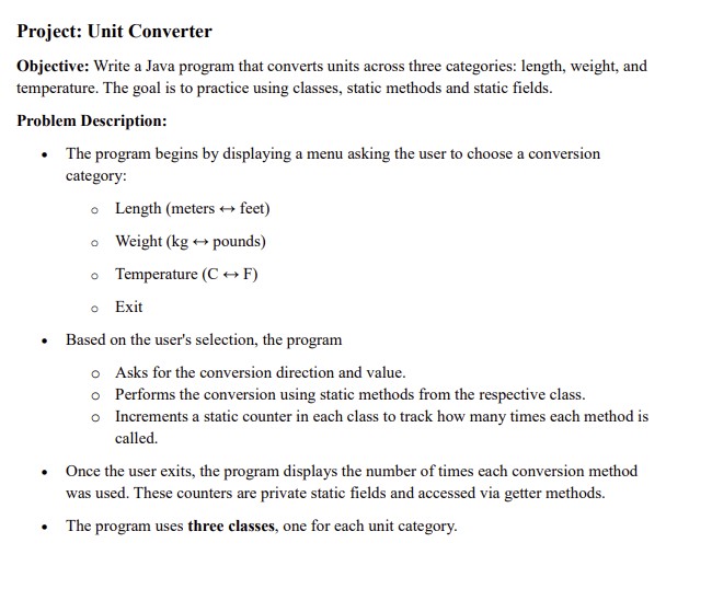 Solved Write a Java program that performs and follows these | Chegg.com