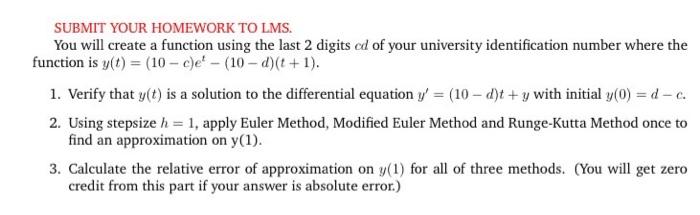 Solved SUBMIT YOUR HOMEWORK TO LMS. You will create a | Chegg.com