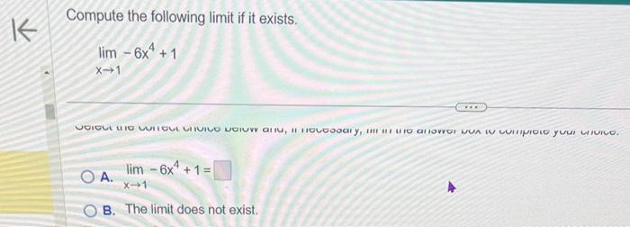 Solved Compute the following limit if it exists. | Chegg.com