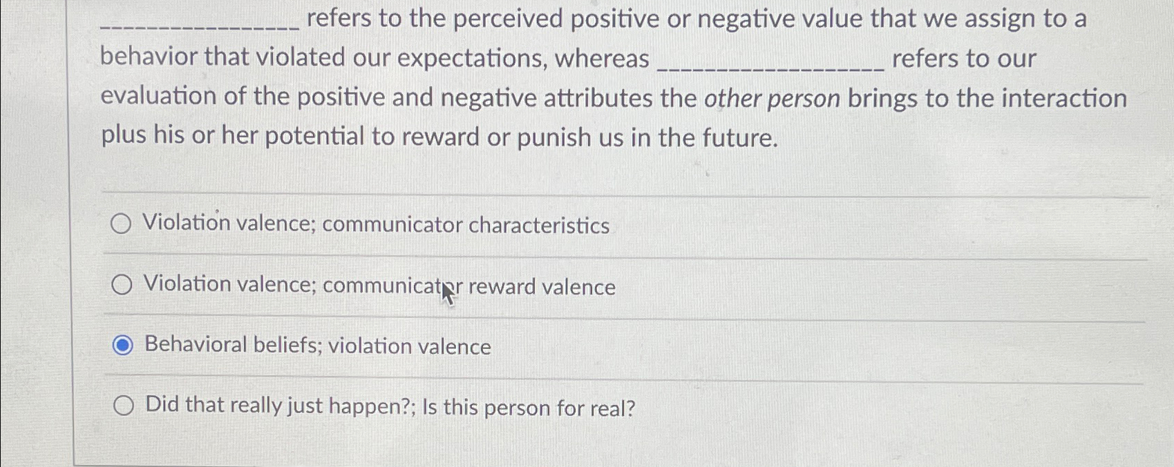 Solved refers to the perceived positive or negative value | Chegg.com