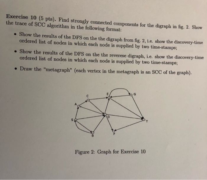 Solved Exercise 10 (5 pts). Find strongly connected | Chegg.com