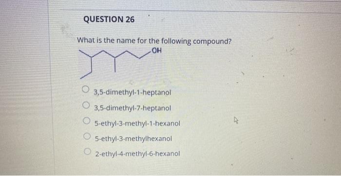 Solved QUESTION 26 What is the name for the following | Chegg.com