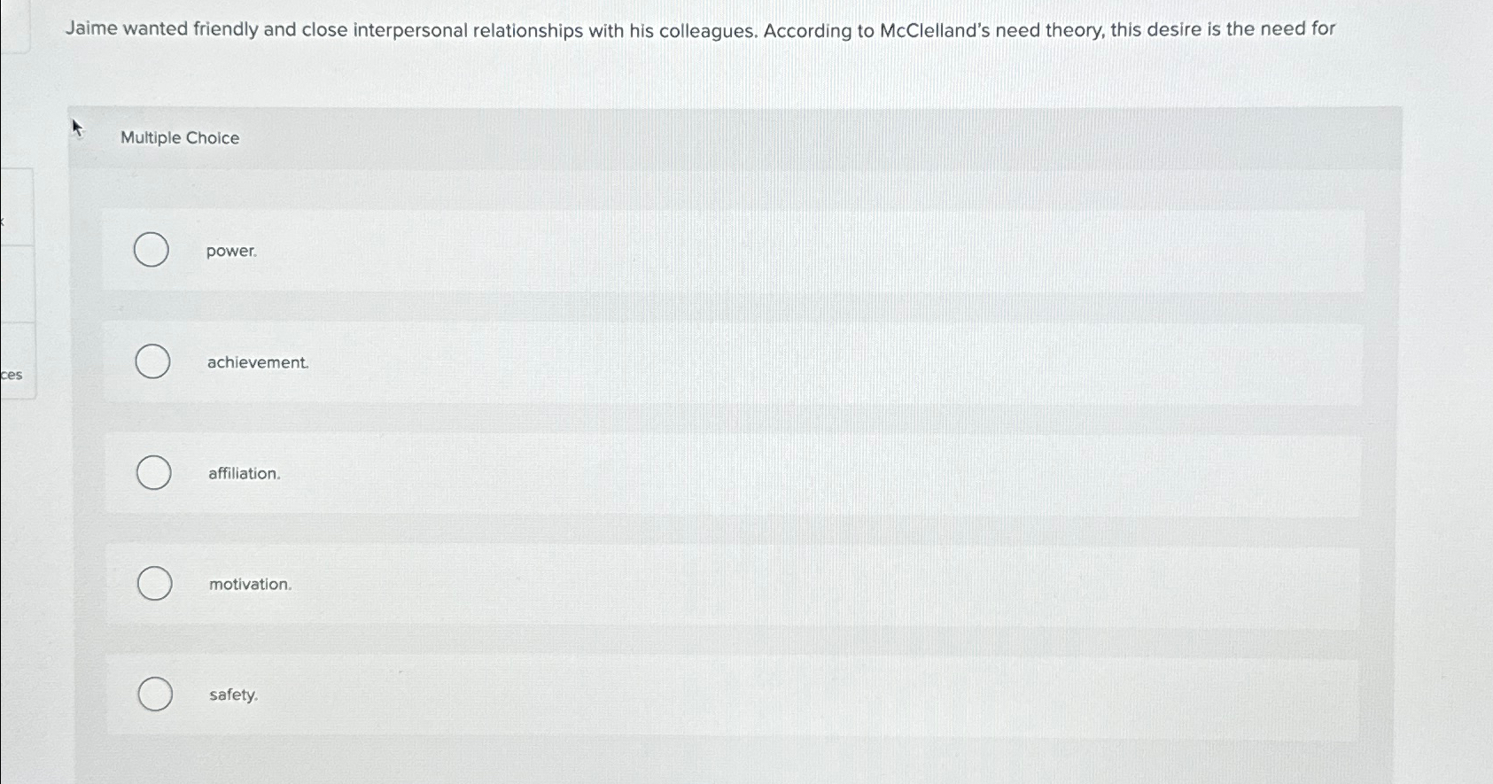 Solved Jaime wanted friendly and close interpersonal | Chegg.com