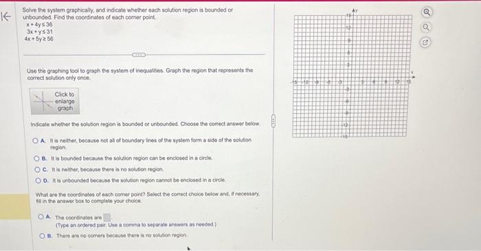 Solved Solve the system graphically, and indicate whether | Chegg.com