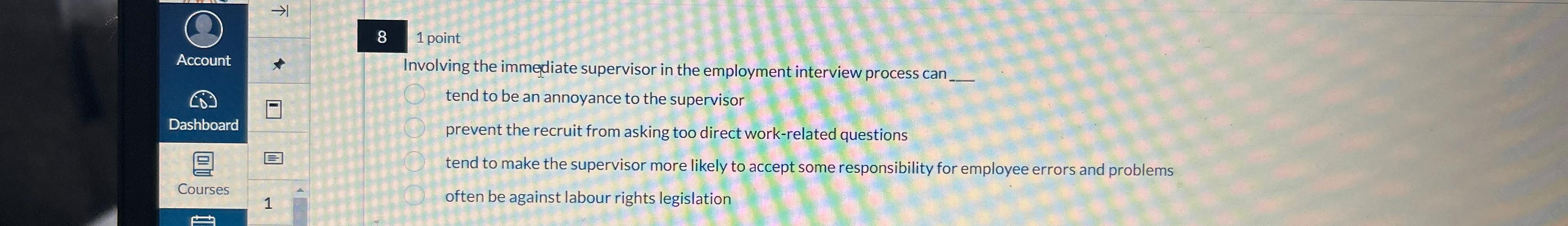 Solved 81 ﻿pointInvolving the immediate supervisor in the | Chegg.com