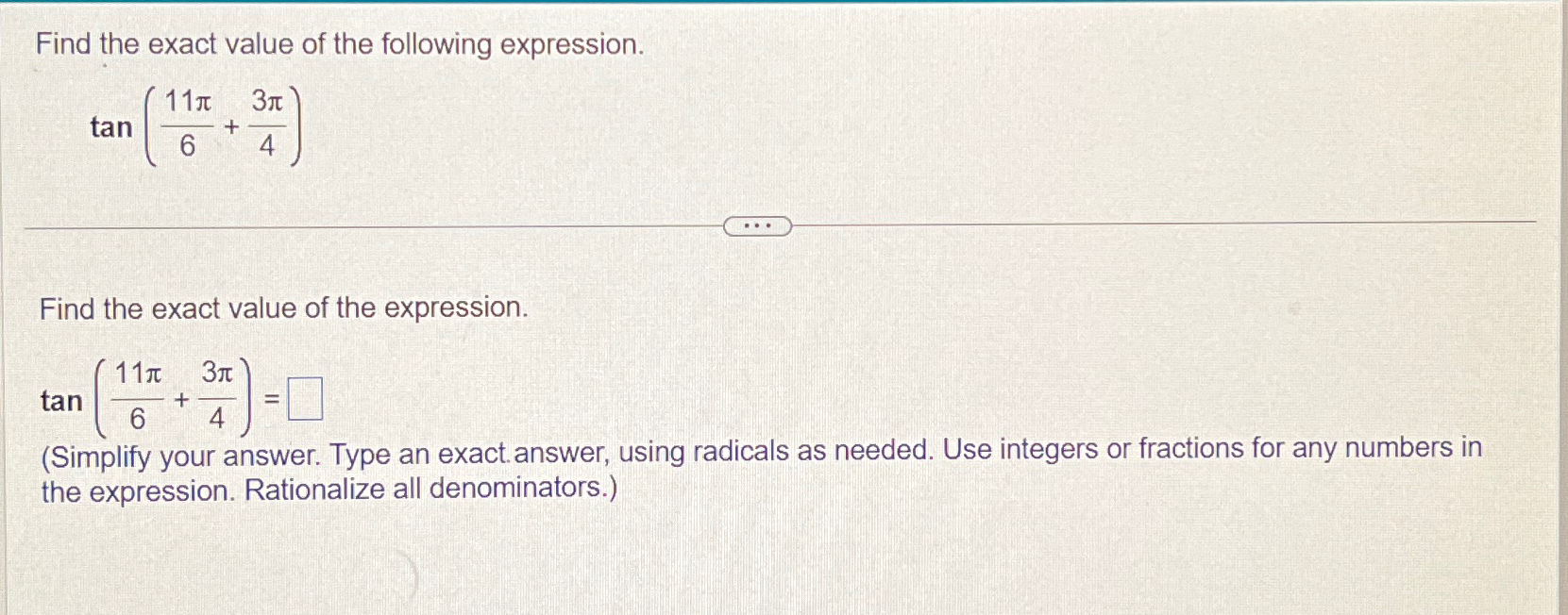Solved Find the exact value of the following | Chegg.com