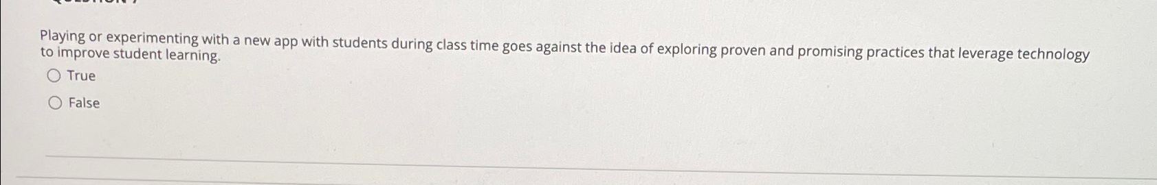 Solved Playing or experimenting with a new app with students | Chegg.com