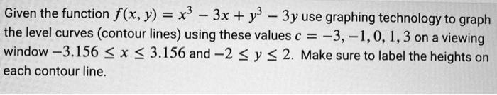 Solved Given the function f(x,y)=x3−3x+y3−3y use graphing | Chegg.com