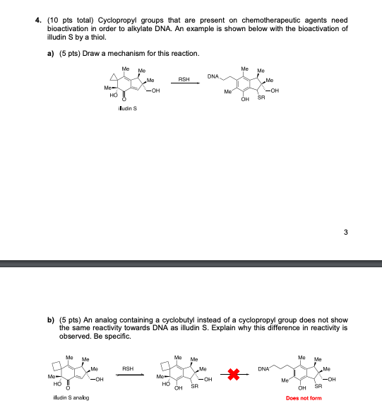 Solved (10 ﻿pts total) ﻿Cyclopropyl groups that are present | Chegg.com