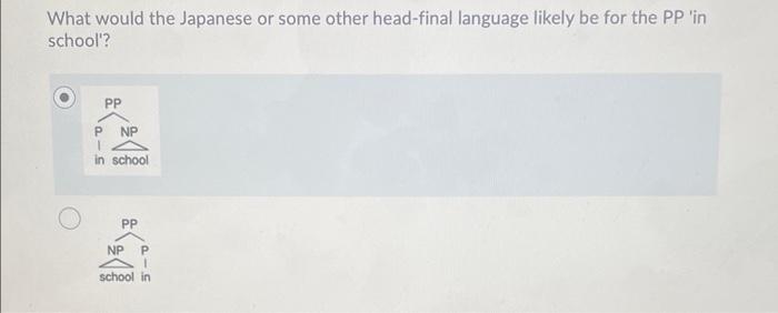 Solved What would the Japanese or some other head-final | Chegg.com