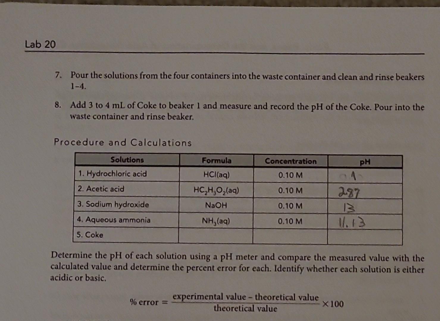 Solved 7. Pour the solutions from the four containers into | Chegg.com